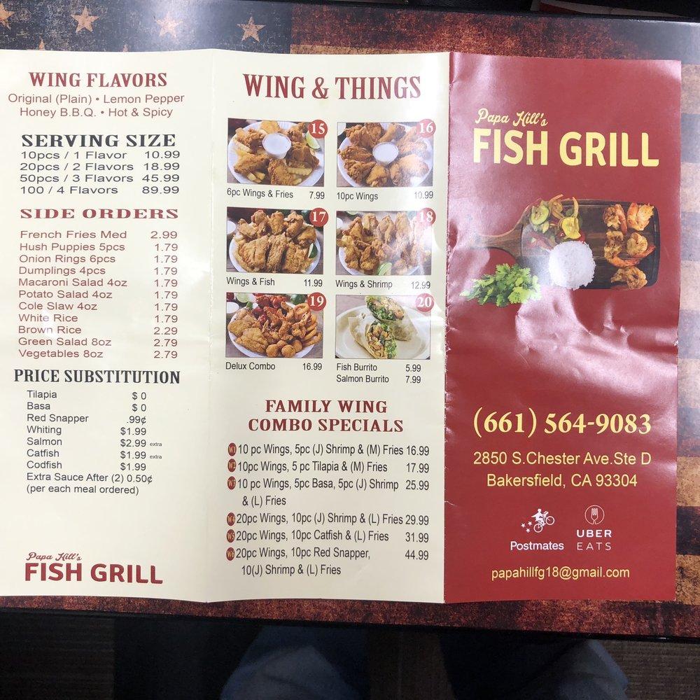 Carta del restaurante Papa Hills Fish Grill, Bakersfield