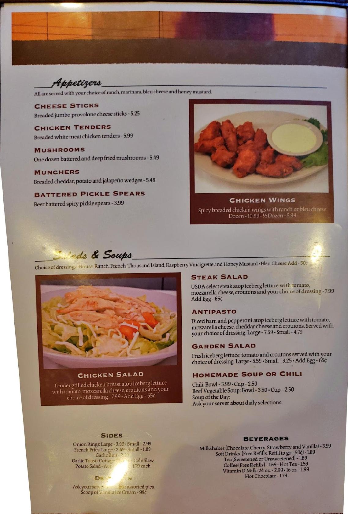 Menu at Parkette Family Restaurant, Clarksburg, E Pike St
