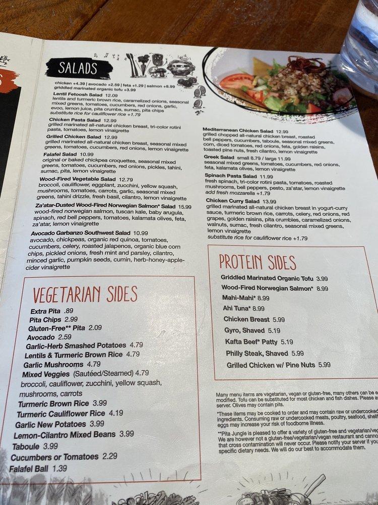 Menu at Pita Jungle - Mesa Red Mountain restaurant, Mesa, E McKellips ...