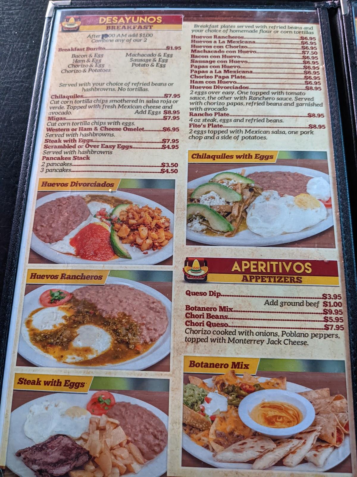 Menu at Rancho Restaurant, Irving, E Irving Blvd