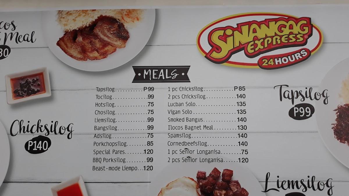Menu at Sinangag Express fast food, Parañaque, 79 Doña Soledad Ave
