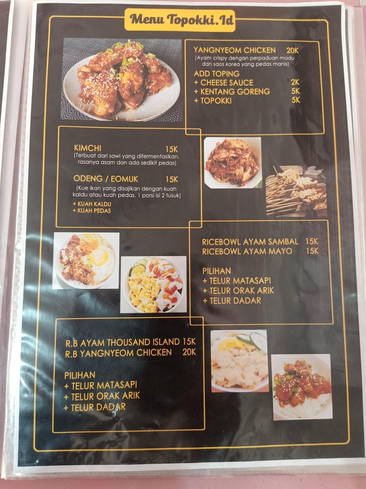 Menu at TOPOKKI.ID restaurant, Batam