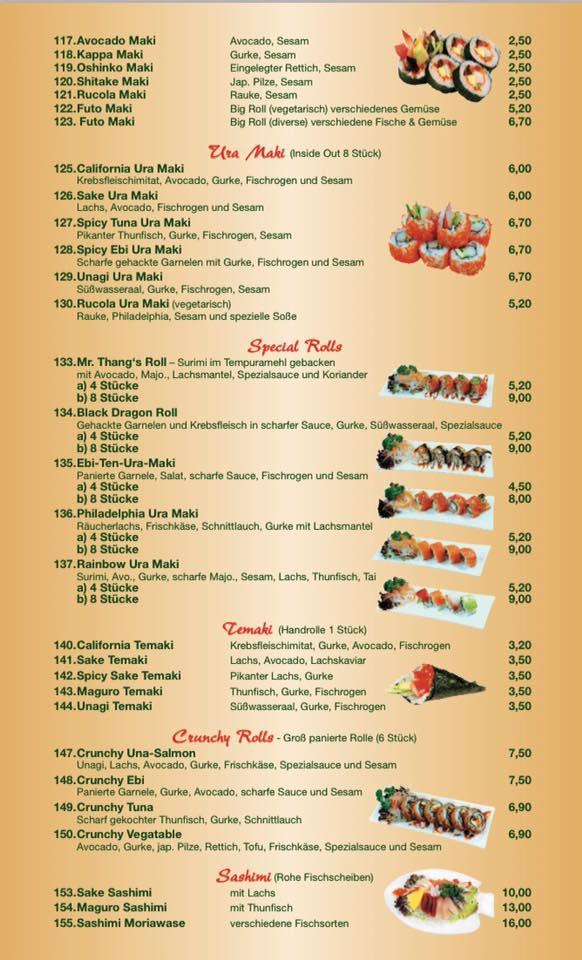 Speisekarte von Thai-Nippon Sushi Bar, Berlin, Gutschmidtstraße 19