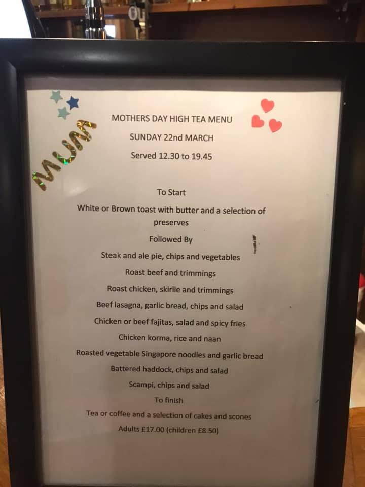 Menu at The Caledonian restaurant, Brechin