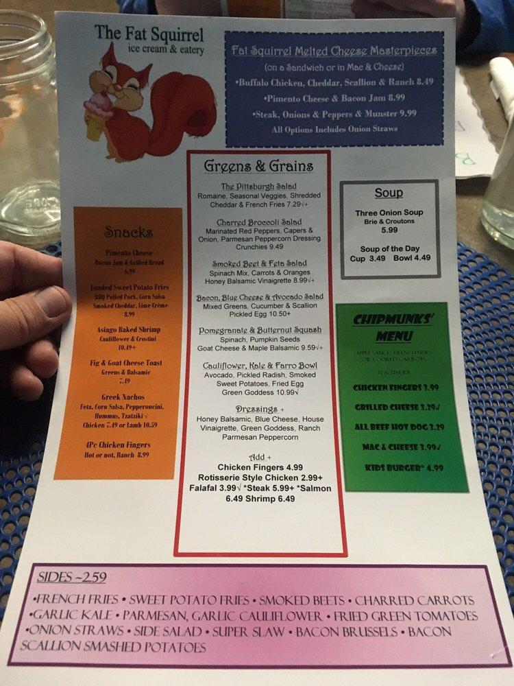 Menu at The Fat Squirrel Restaurant, Jennerstown