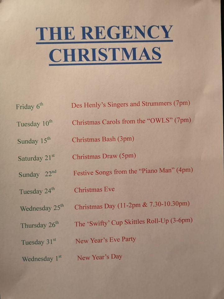 Menu at The Regency pub & bar, Weston-super-Mare