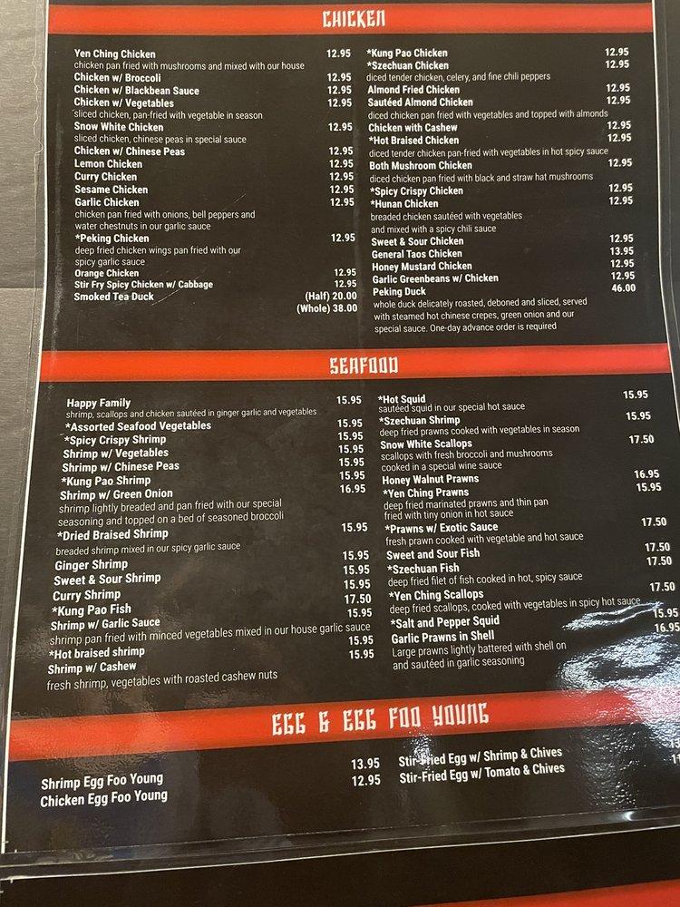 Menu at Yen Ching Restaurant, Lakewood