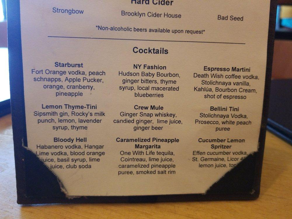 Menu at Crew Restaurant & Bar, Poughkeepsie