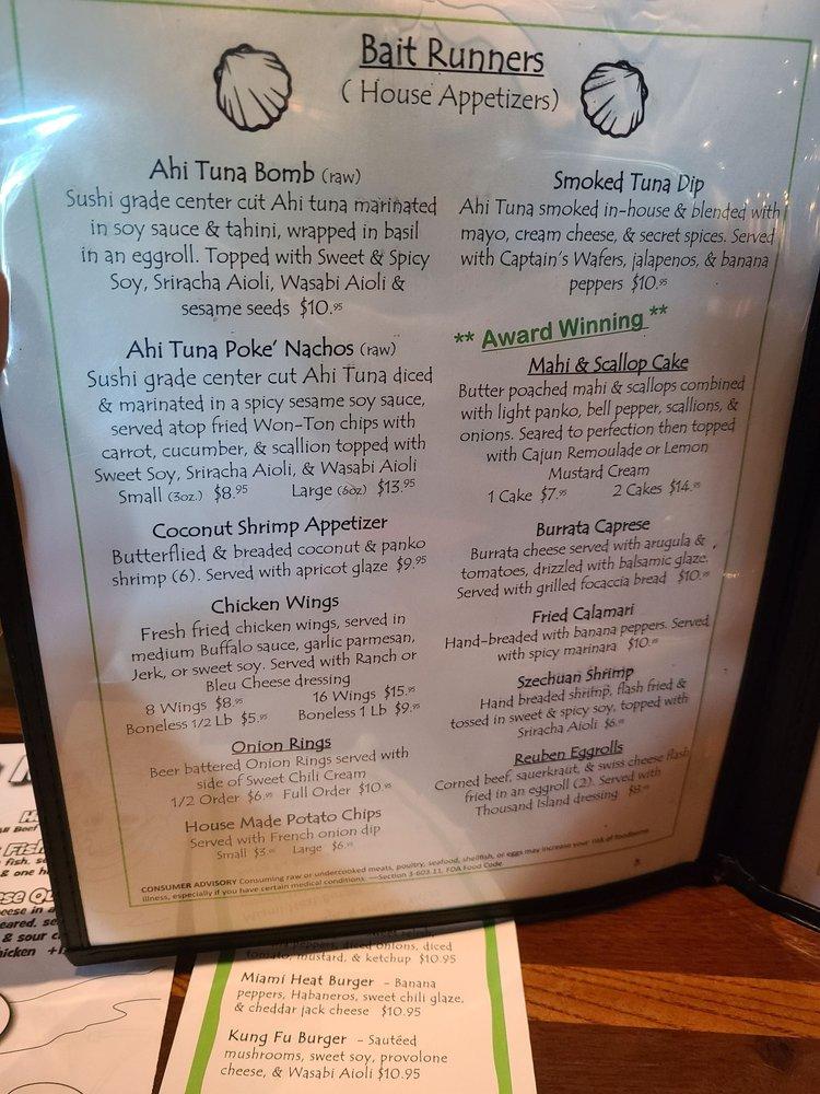 Menu at Green Marlin pub & bar, Vero Beach