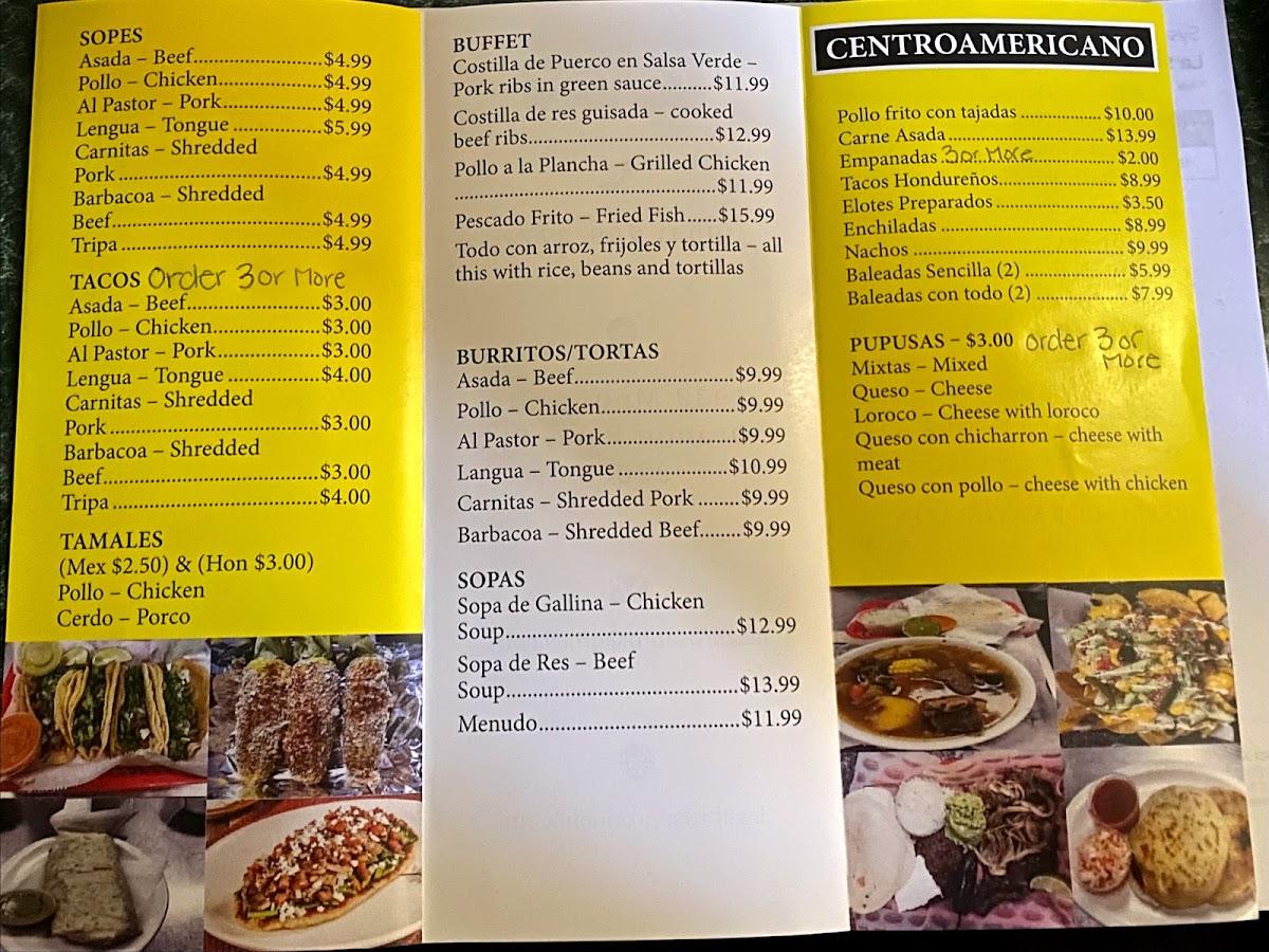 Menu at La Sabrosa Grocery & Restaurant Orange Park, Orange Park, Mound St