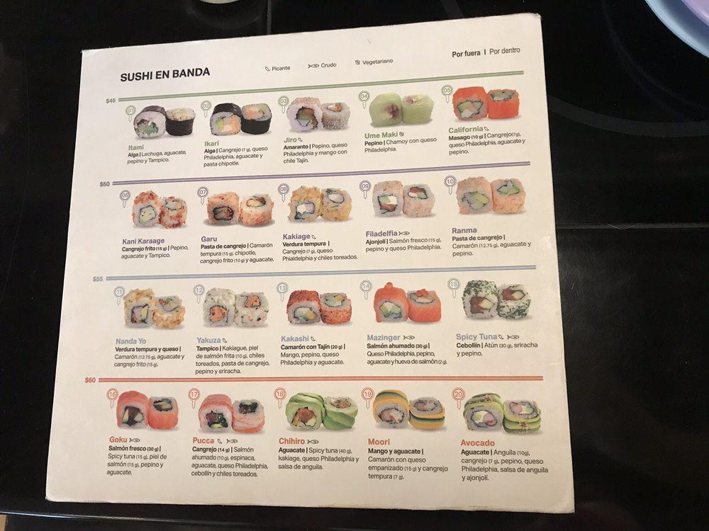 Menu at moshi moshi restaurant, Naucalpan, Boulevard Manuel Avila Camacho 5