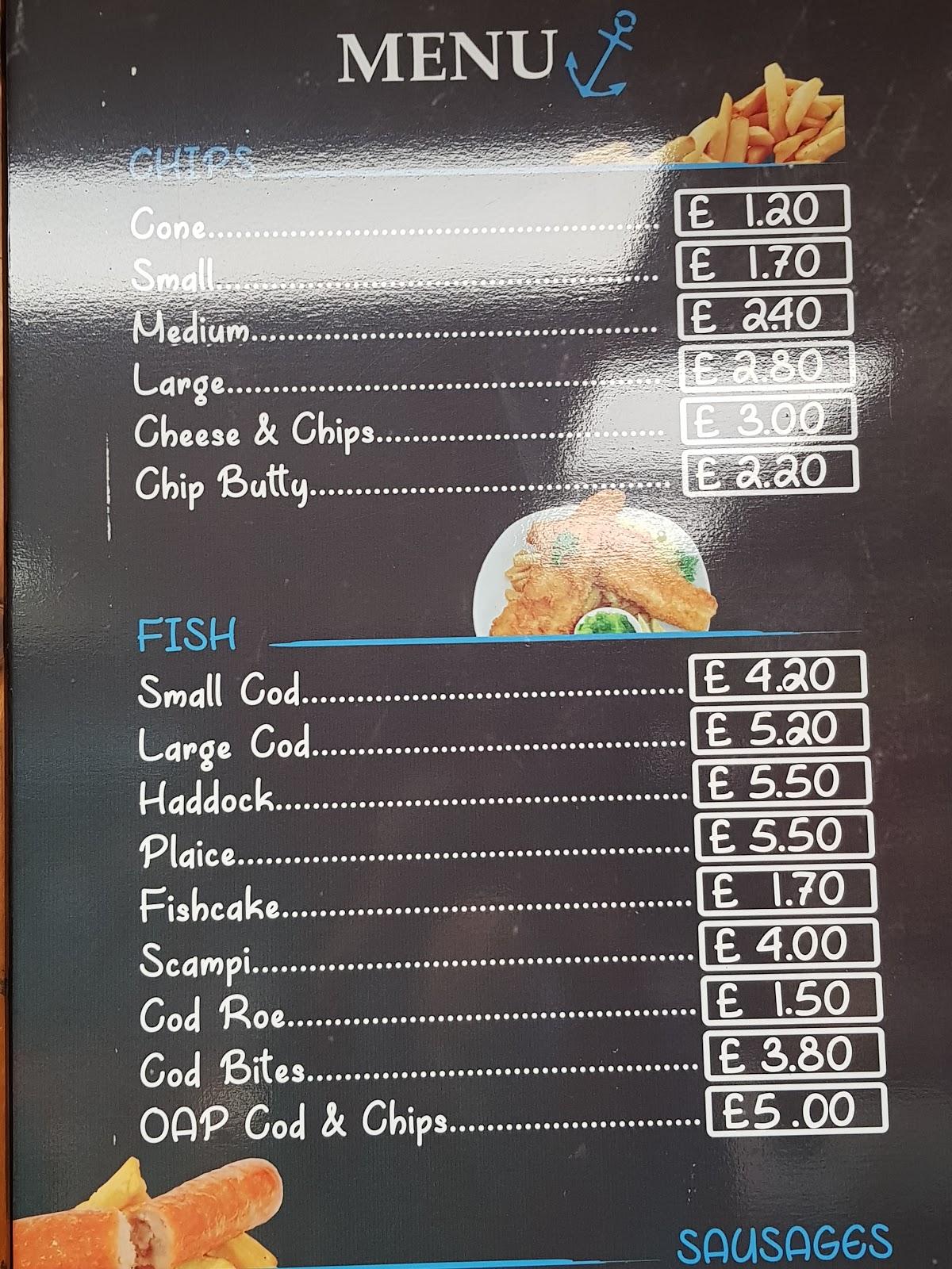 Menu at Alberts Fish Bar, Kidlington