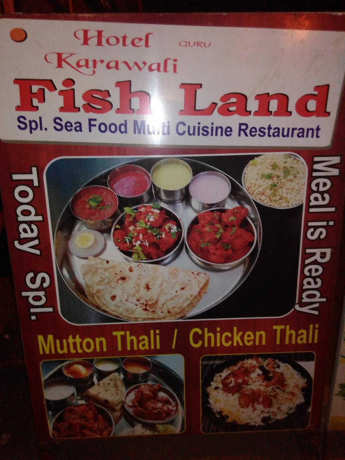 Menu at Hotel Fish Land (Goan Sea Food), Belgaum