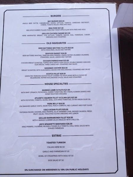 Menu at The Boathouse Hotel Patonga pub & bar, Patonga, 6-8 Patonga Dr