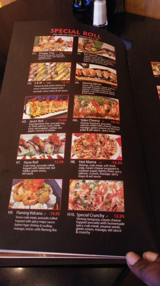 Menu at Yoko Japanese Kitchen restaurant, Cypress