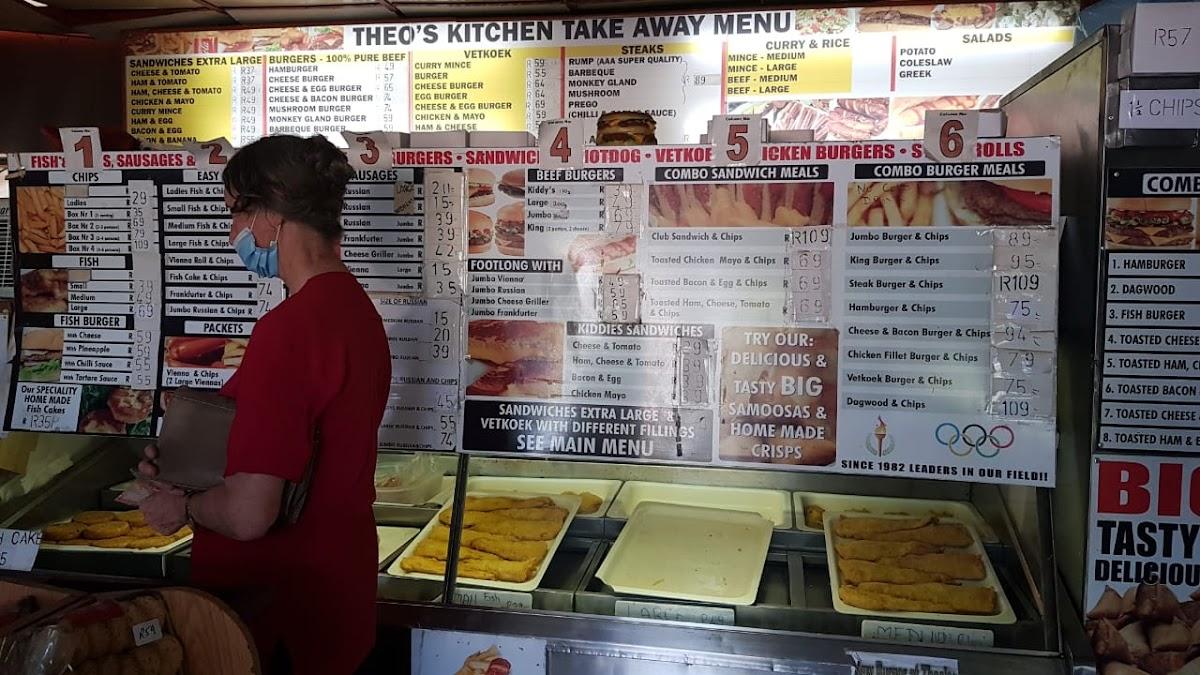 Menu at Theo's Kitchen restaurant, Centurion