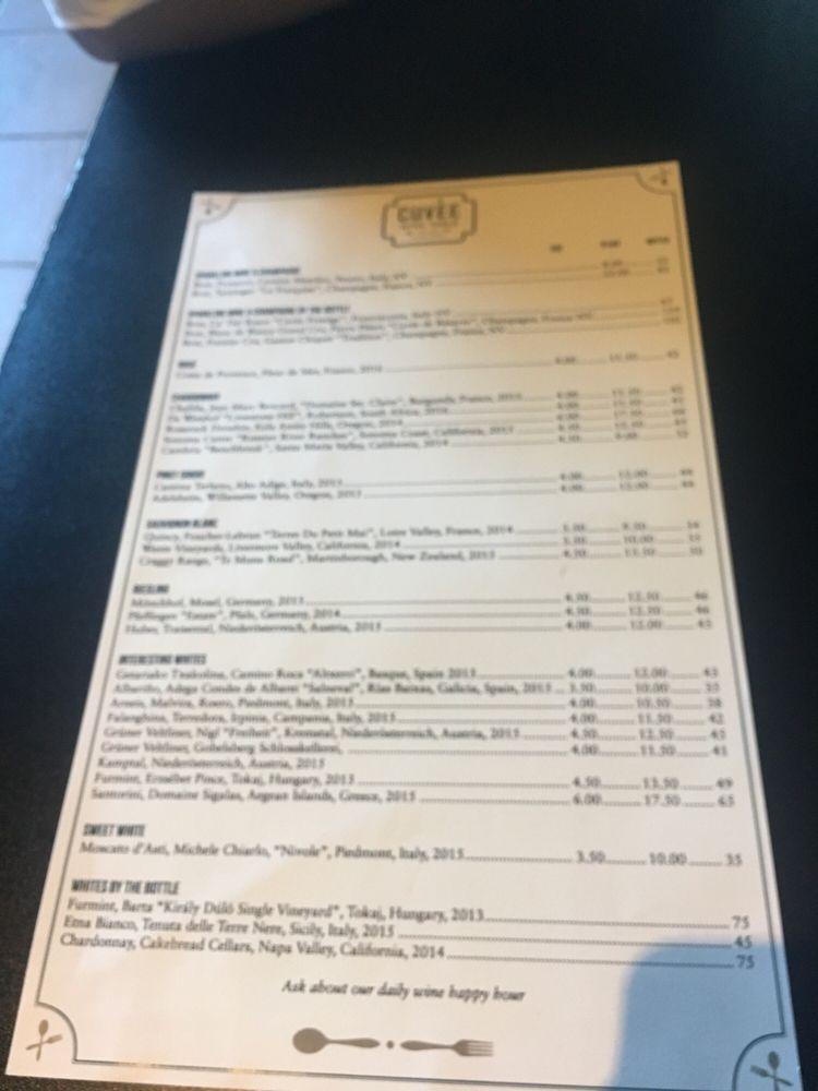 Menu at Cuvée Wine Table pub & bar, Louisville