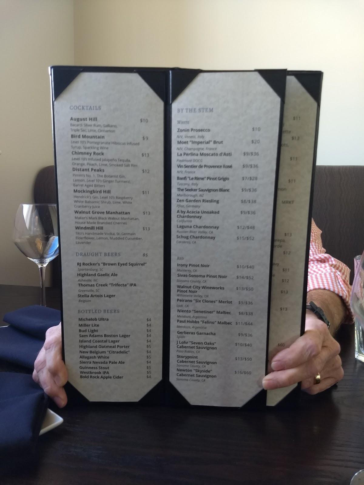Menu at Level 10 pub & bar, Spartanburg