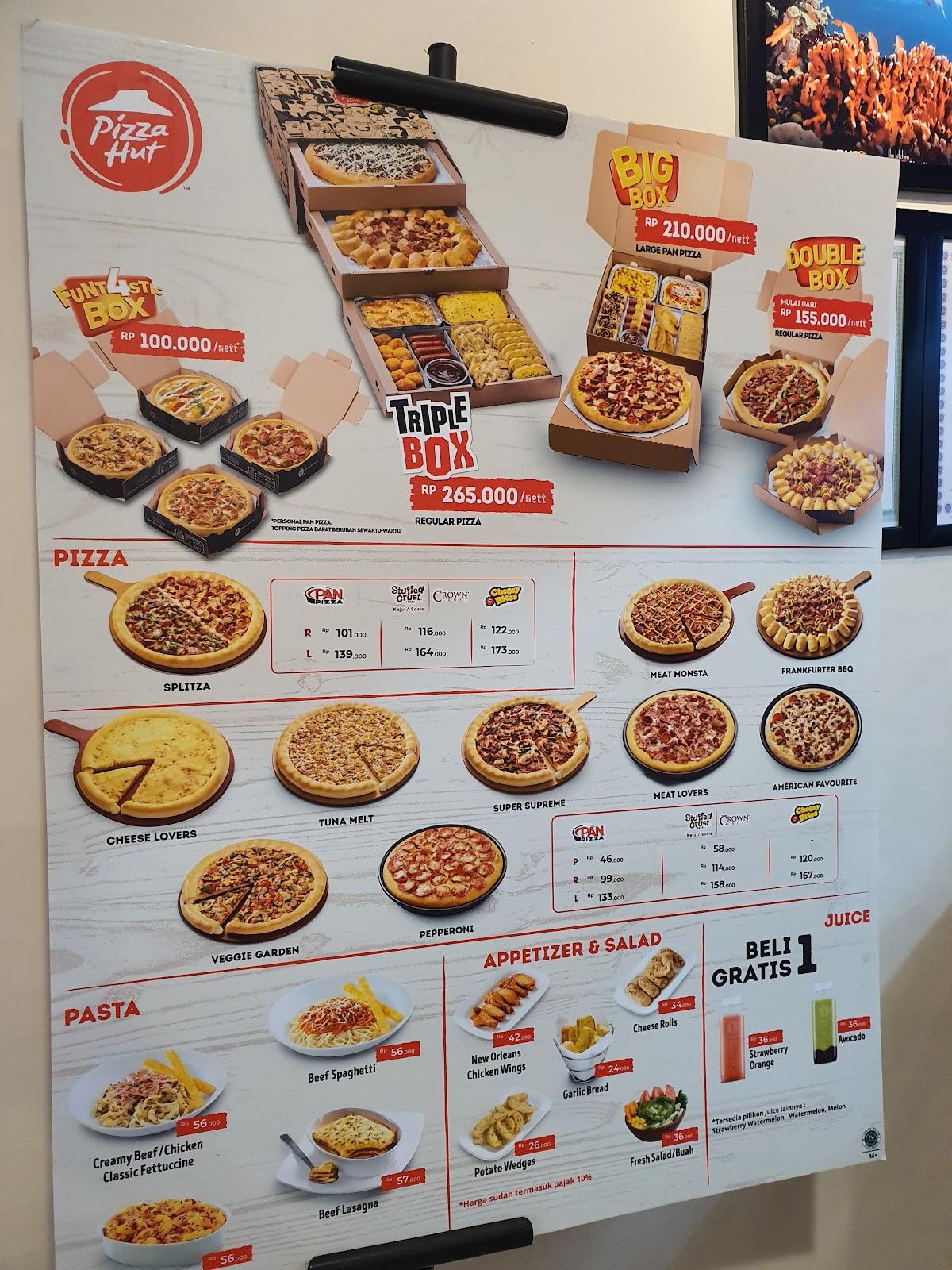 Menu at Pizza Hut Restoran restaurant, Lhokseumawe