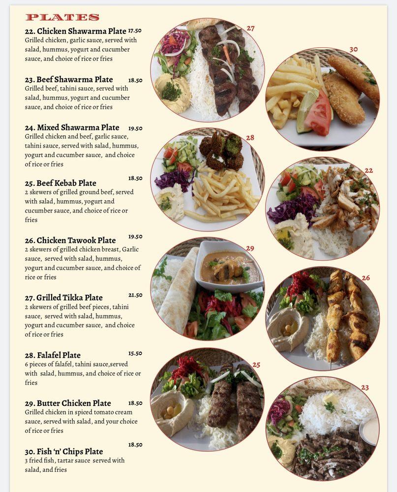 Menu at Potato Jackets restaurant, Niagara Falls