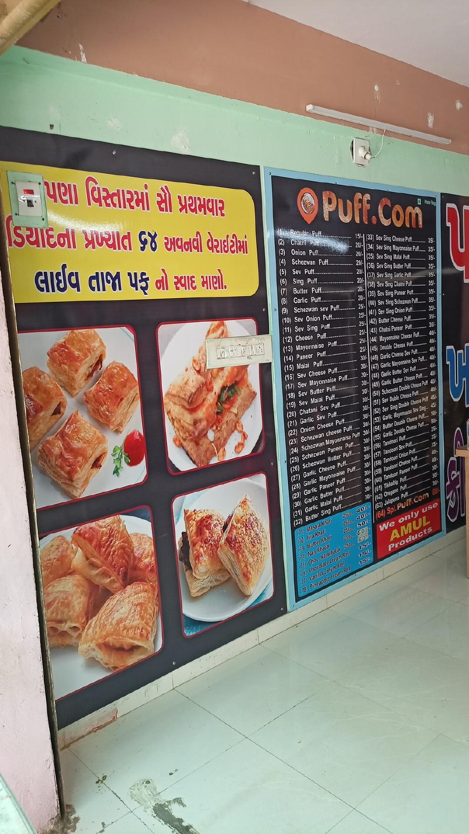 Menu at Puff, Ahmedabad, 22 devasya avenue