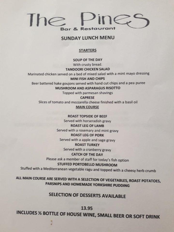 Menu at Restaurante The Pines, Benijófar
