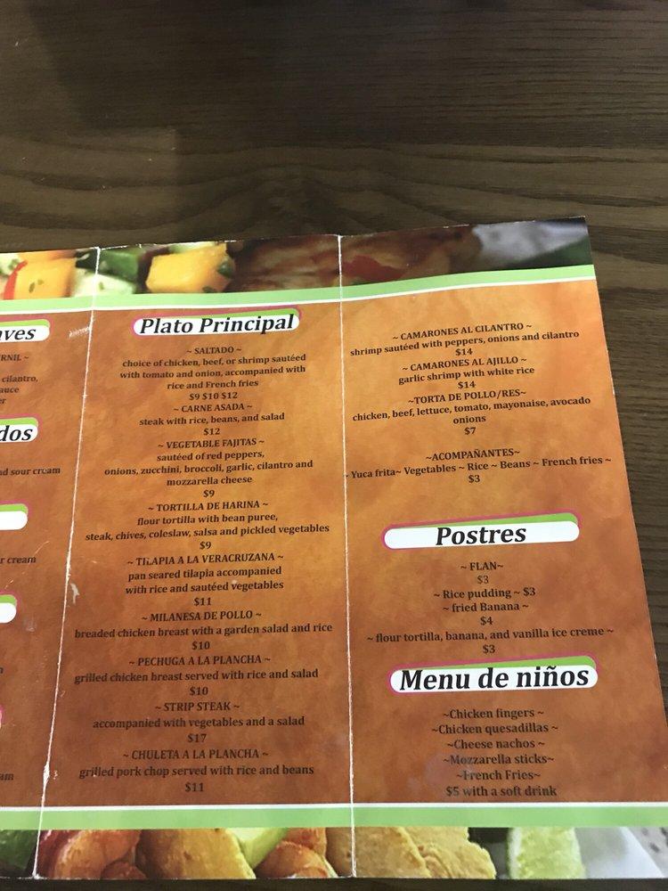Menu at Tiffany's Cafe, Peekskill