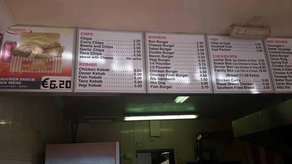 Menu at San Rena Kells restaurant, Carlanstown