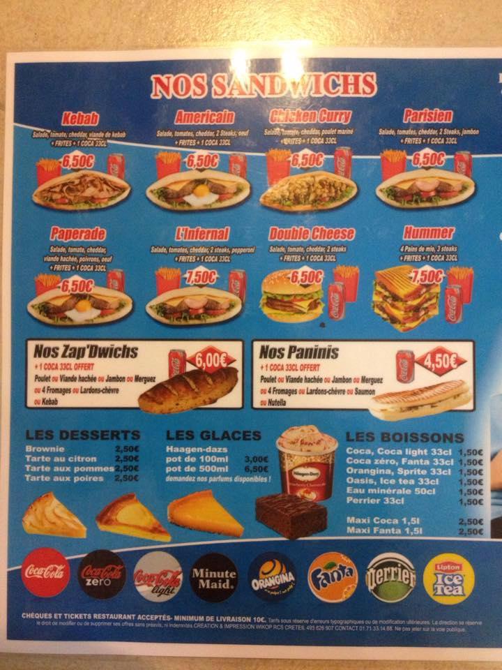 Menu at Andiamo _ Pizza restaurant, Anet