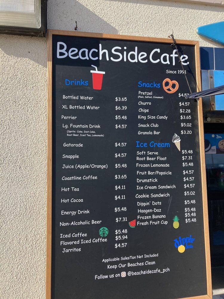 Carta de Beach Side Café, Los Angeles