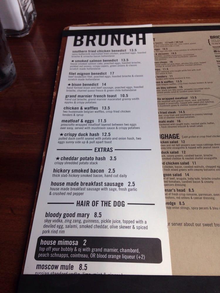 Menu at Brick House Tavern + Tap pub & bar, Louisville