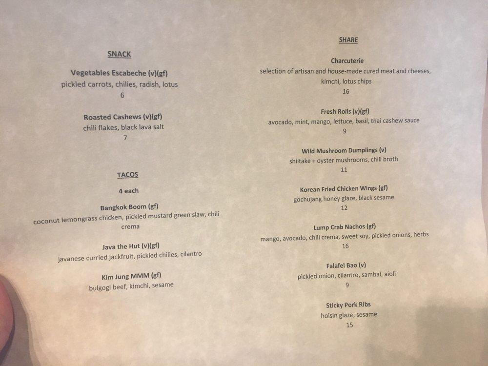Menu at Caracara Restaurant and Bar, Dunedin