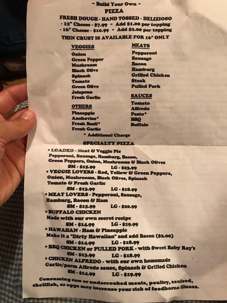 Menu at Cook's Landing Pizzeria & Pub, Edgecomb