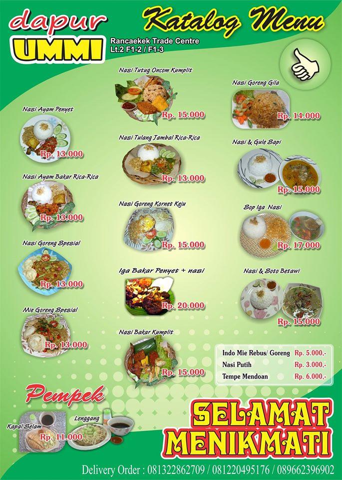 Menu at MIE WORLD restaurant, Bandung