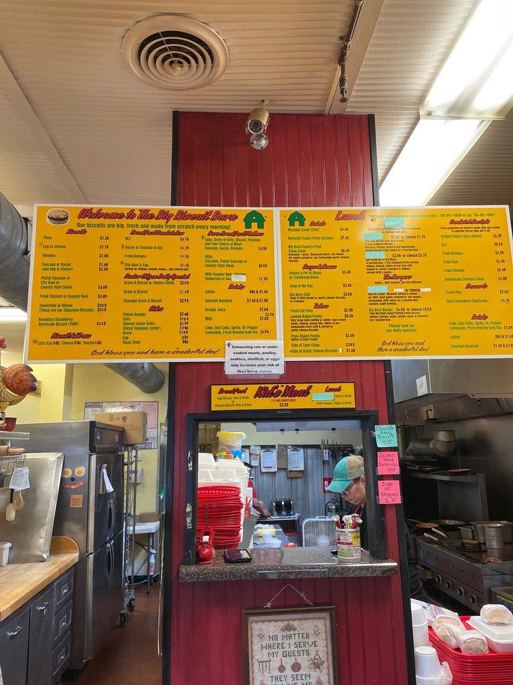 Menu at Big Biscuit Barn, Rossville