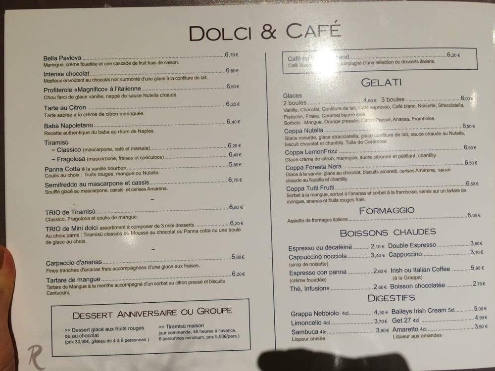 Menu at Il Ristorante - le restaurant Italien de Lille, Lille, 51 Rue ...