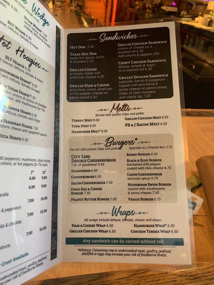 Menu at The City Line pub & bar, Bradford