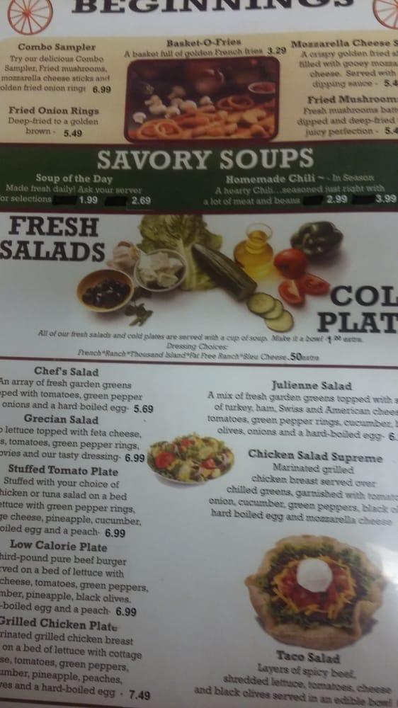 Menu at Red Wheel Restaurant, Rantoul