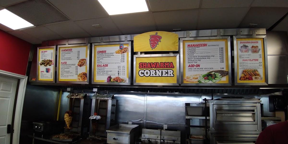 Menu at Shawarma Corner restaurant, Leamington