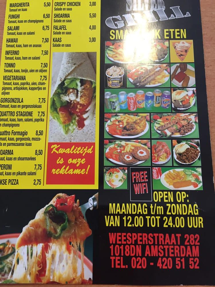 Menu at Silver Grill, Amsterdam