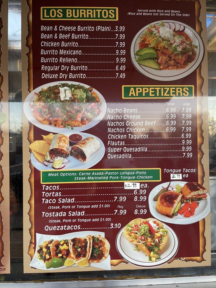 Menu at Tacos El Dorado restaurant, Emmett