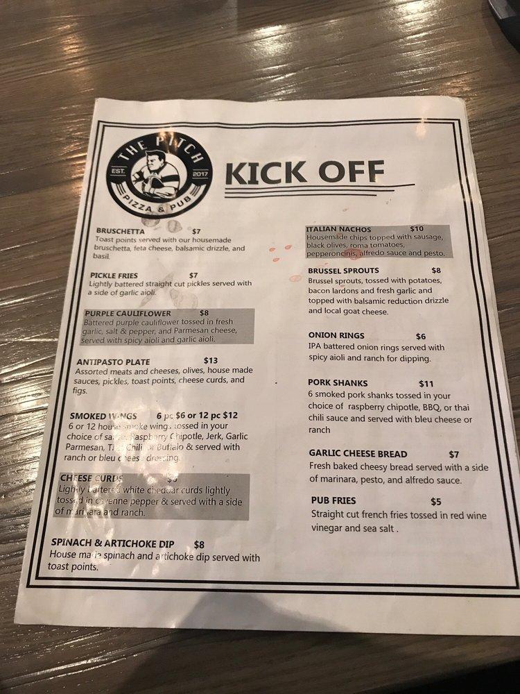 Menu at The Pitch Pizza & Pub, Springfield
