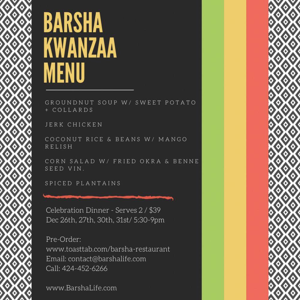 Menu at Barsha, Hermosa Beach, Aviation Blvd
