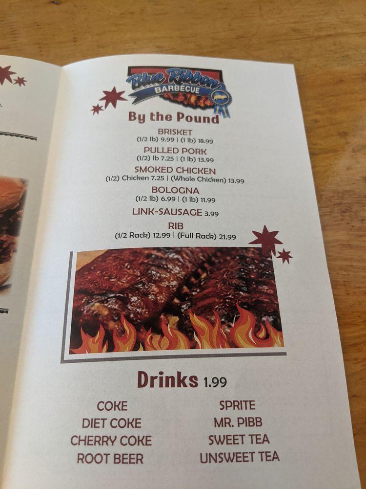 Menu at Blue Ribbon BBQ & Diner, Roland