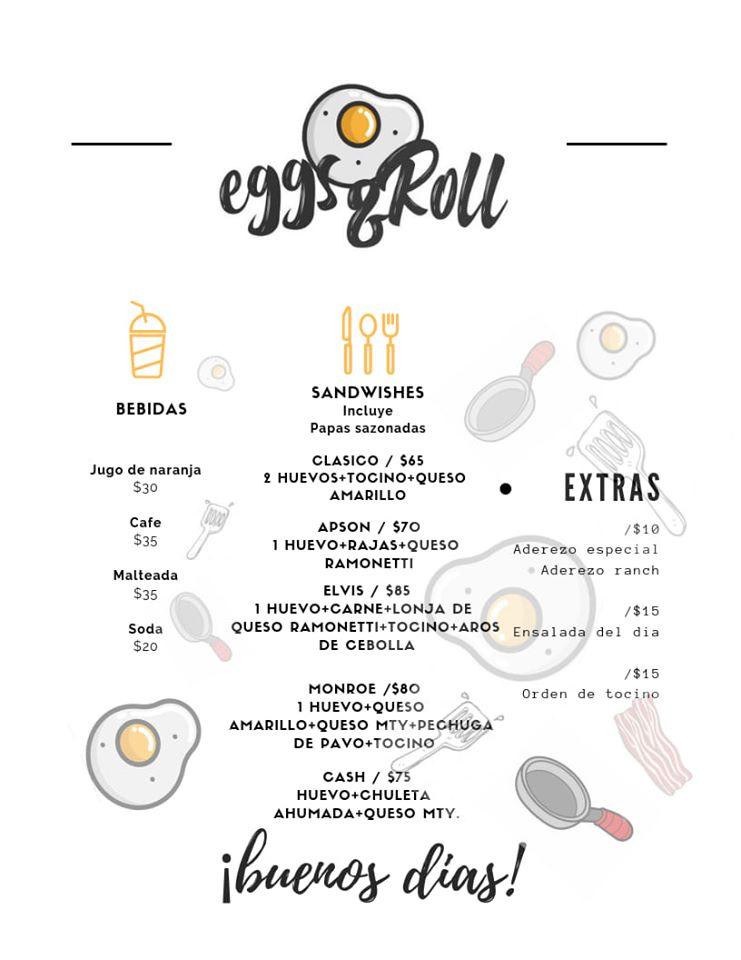 Menu at Eggs&roll restaurant, Ensenada