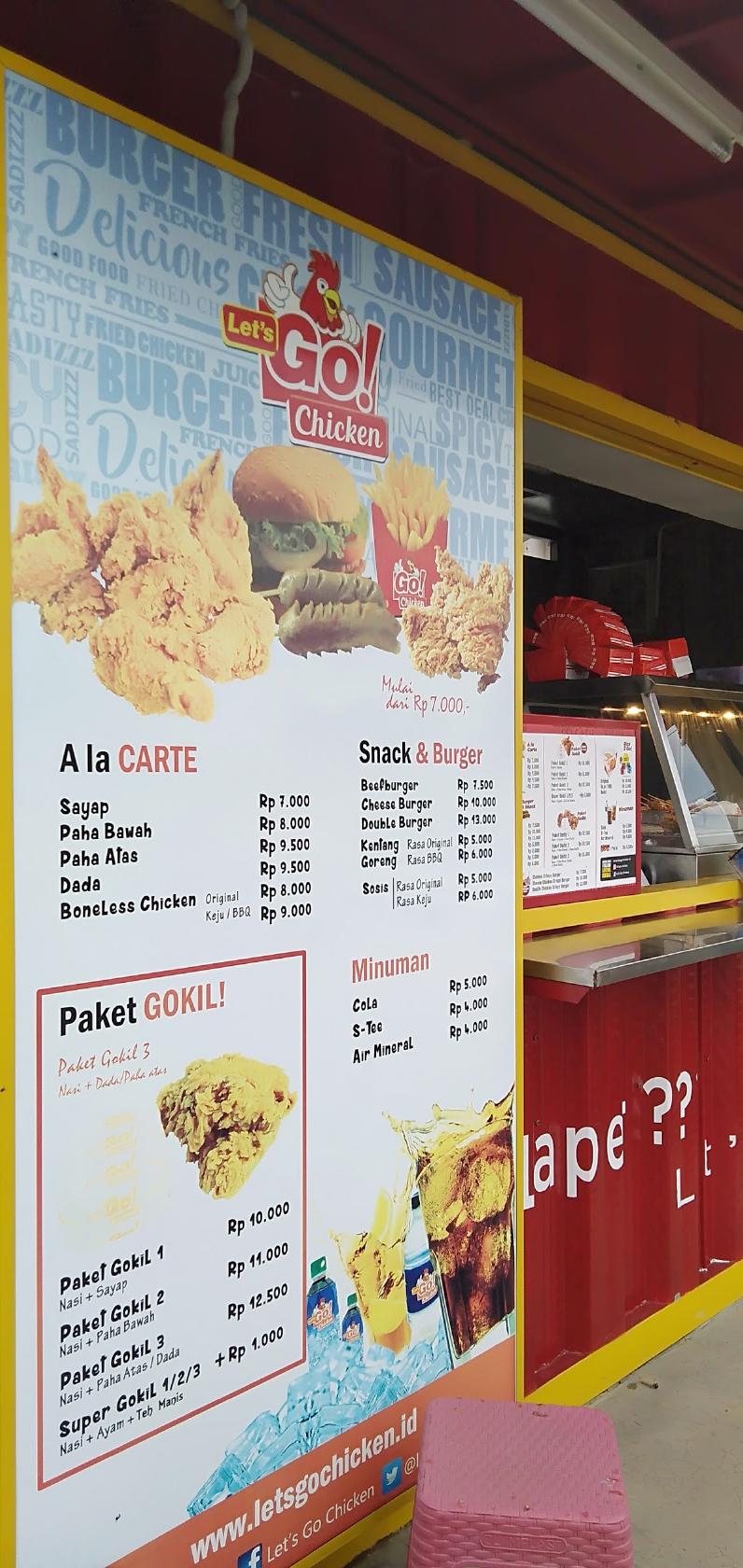 Menu at Go! Chicken restaurant, Surabaya