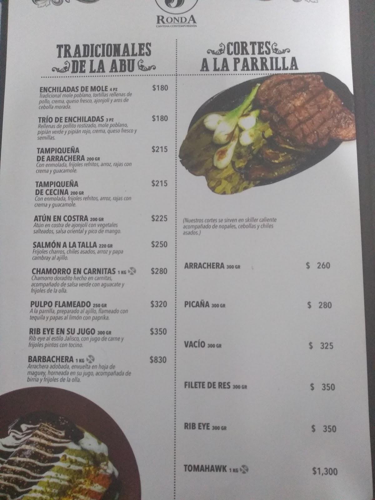 Carta del restaurante La 3a Ronda - Mundo E, Tlalnepantla