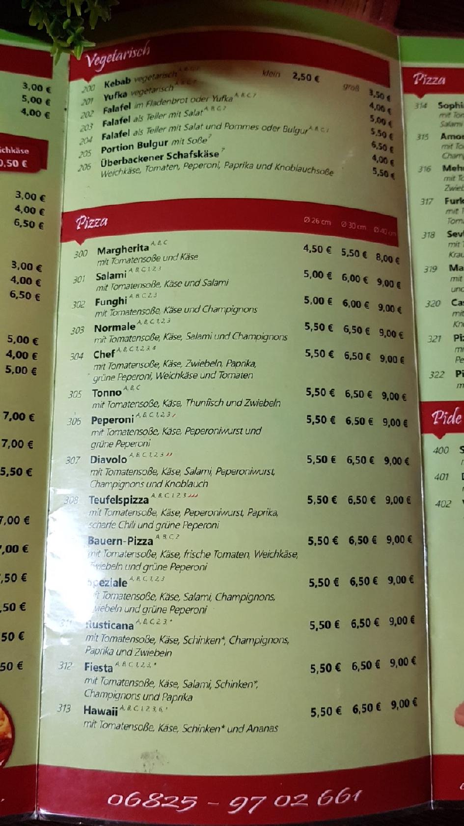 Speisekarte von Mehmet Kebabhaus restaurant, Merchweiler