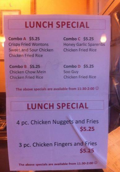 Menu at New City Restaurant, St. John's