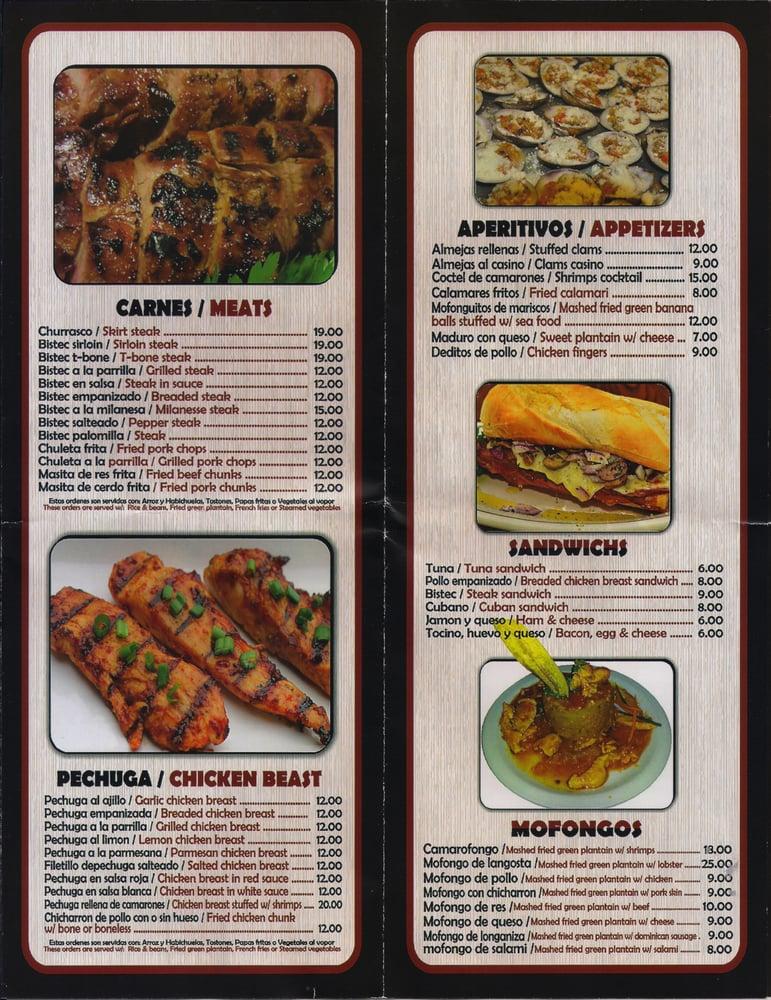 Menu at Papá Restaurant, New York City, 453B E Tremont Ave